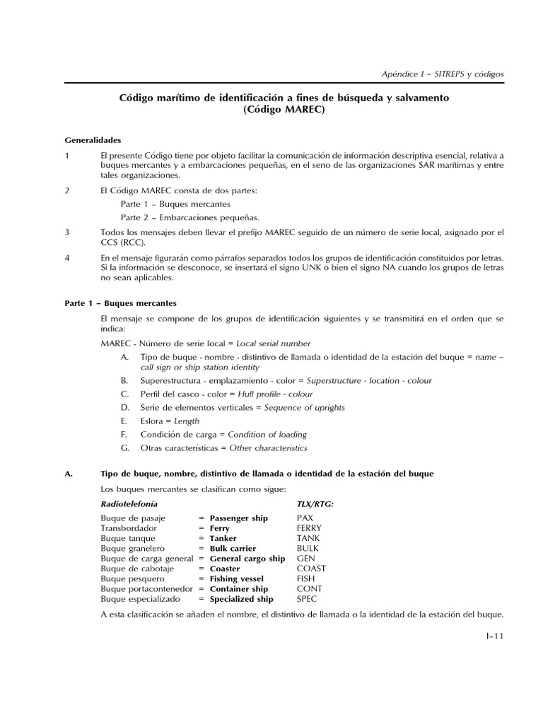 Código MAREC para Identificación Marítima | PDF | Aparejo | Envío