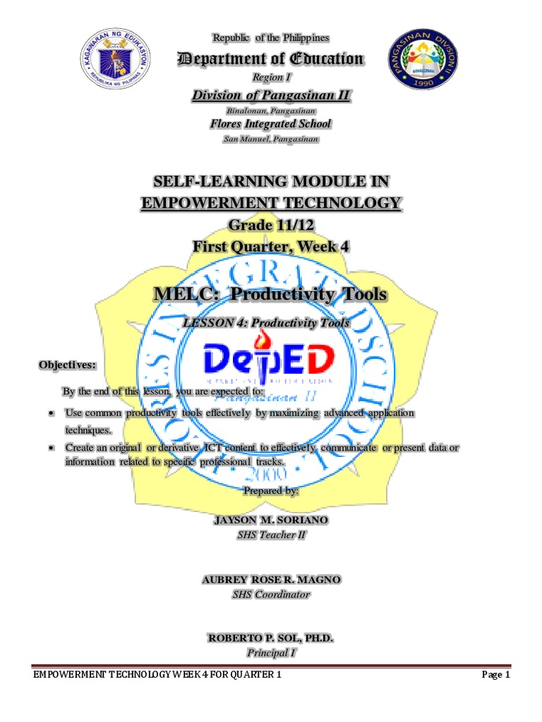 EmTech Week4 | PDF | Microsoft Word | Microsoft Excel