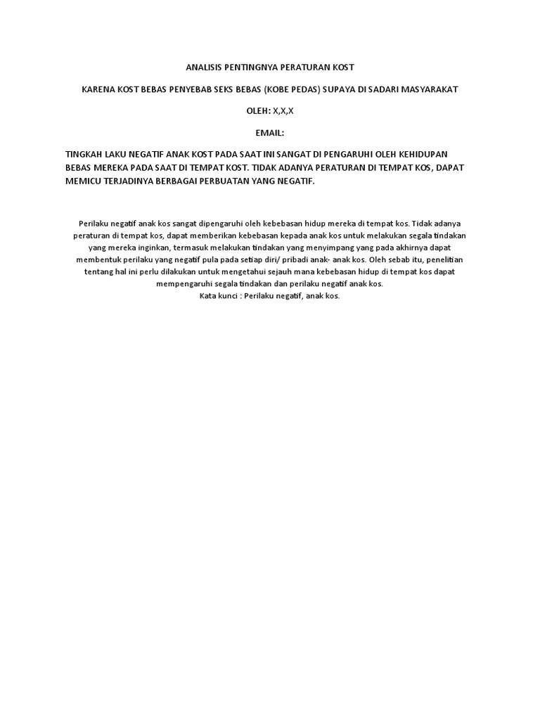 Analisis Pentingnya Peraturan Kost | PDF