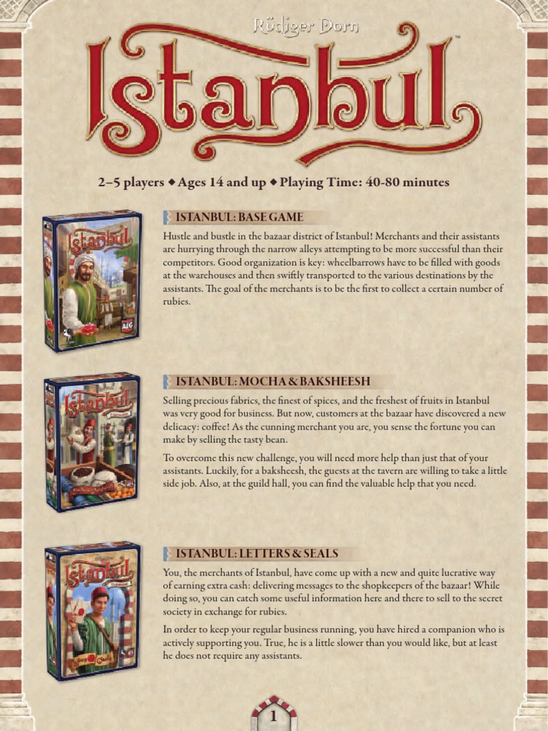 53 Istanbul Big Box Rulebook | PDF
