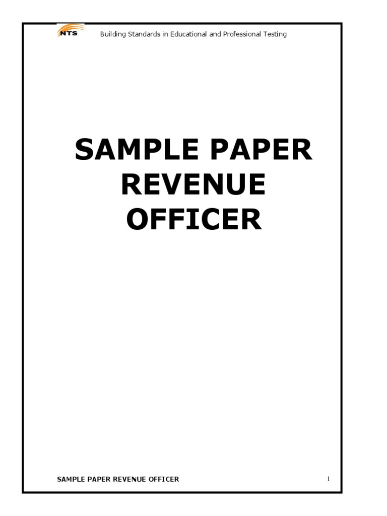 Sample Paper Revenue Officer | PDF | Pakistan | Asia
