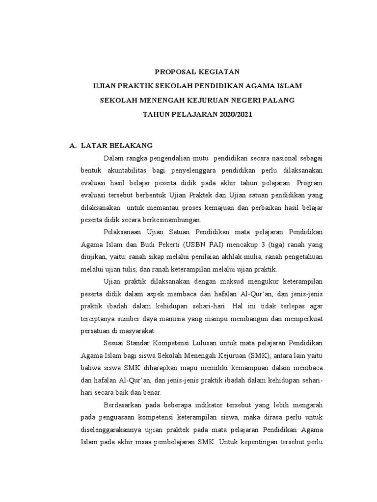 Proposal Ujian Praktik | PDF