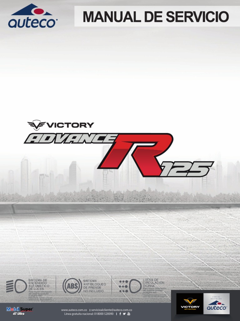Manual de Servicio Victory Advance R 125 | PDF | Tornillo | Pistón