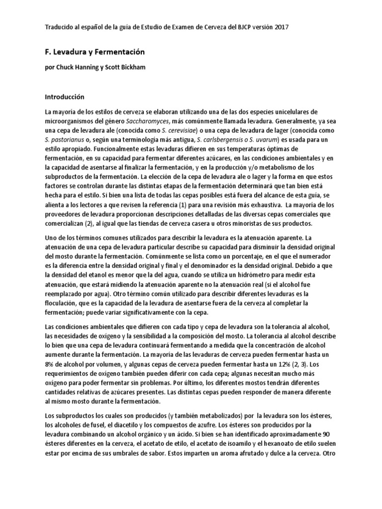 Levadura Y Fermentación Descargar Gratis Pdf Fermentación Levadura