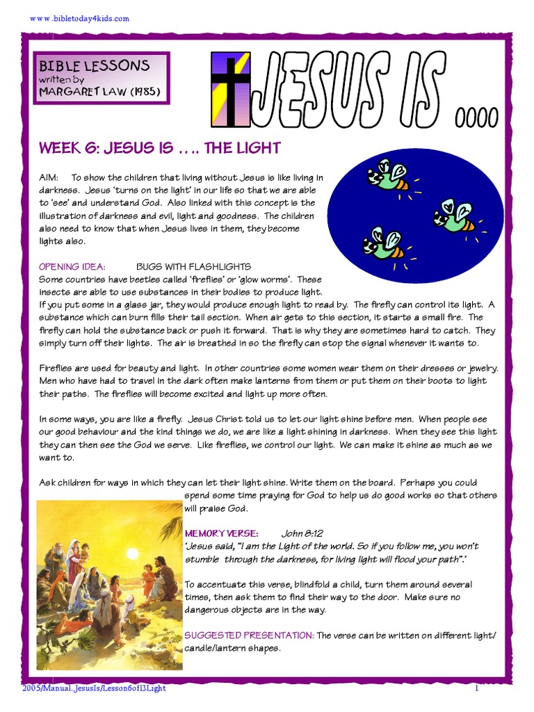 Lesson 6 - The Light | Download Free PDF | Jesus | Flashlight