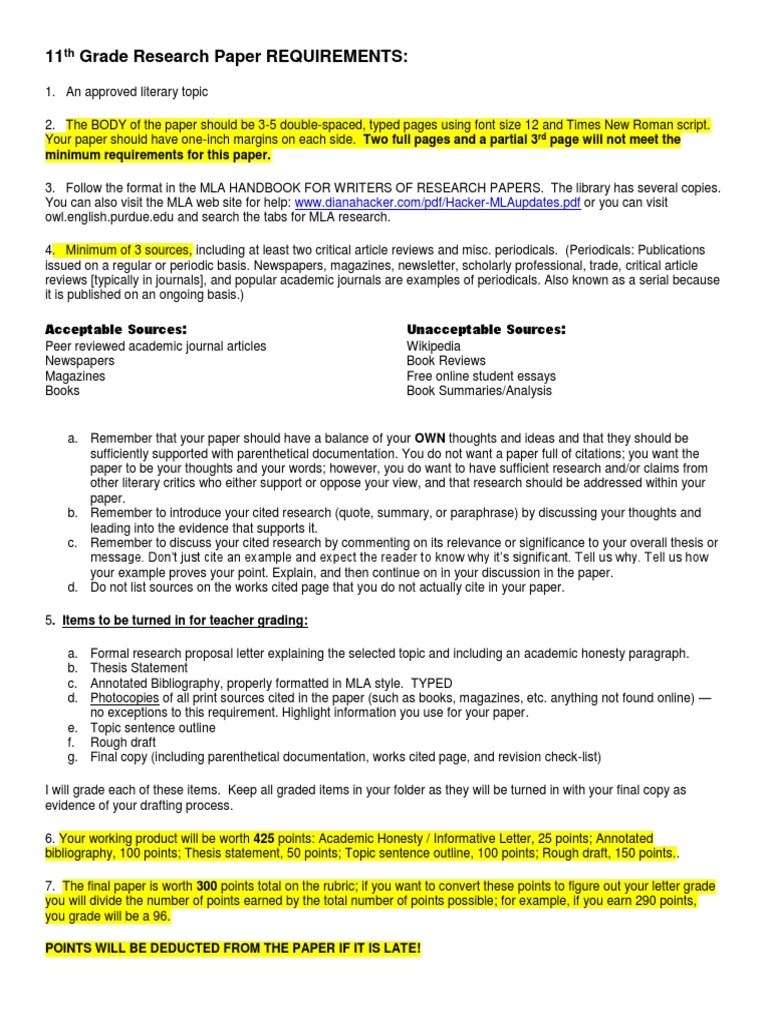Eng. 11 Research Paper Regular - Portfolio Rubric | PDF | Citation | Thesis