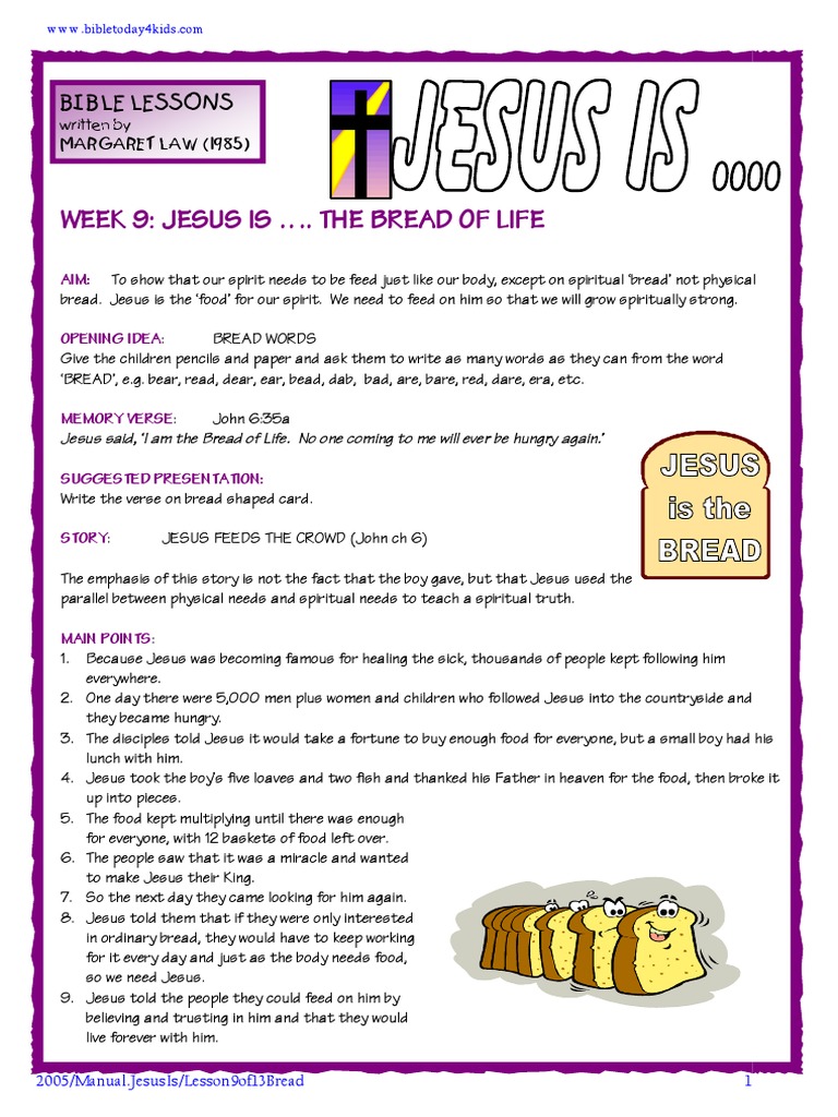 Lesson 9 - The Bread of Life | PDF | Eucharist | Jesus