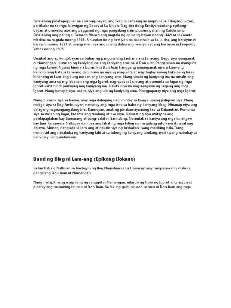 Lam Ang | PDF