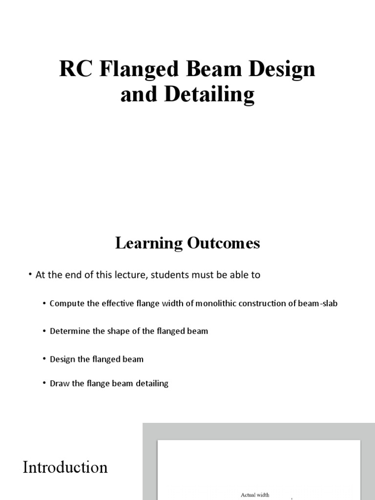 Rc Flanged Beam Design Effective Flange Width Calculations Beam Shape