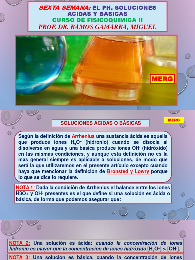 Soluciones Ácidas y Básicas en Química | PDF | Ácido | Ph
