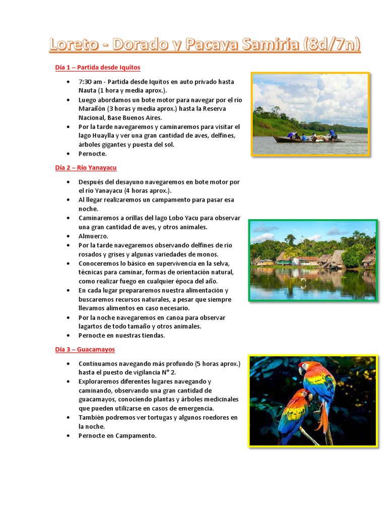 Programa Turístico Loreto | PDF