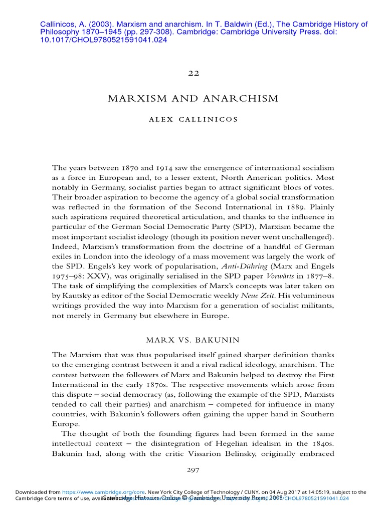 Marxism and Anarchism | PDF | Marxism | Karl Marx