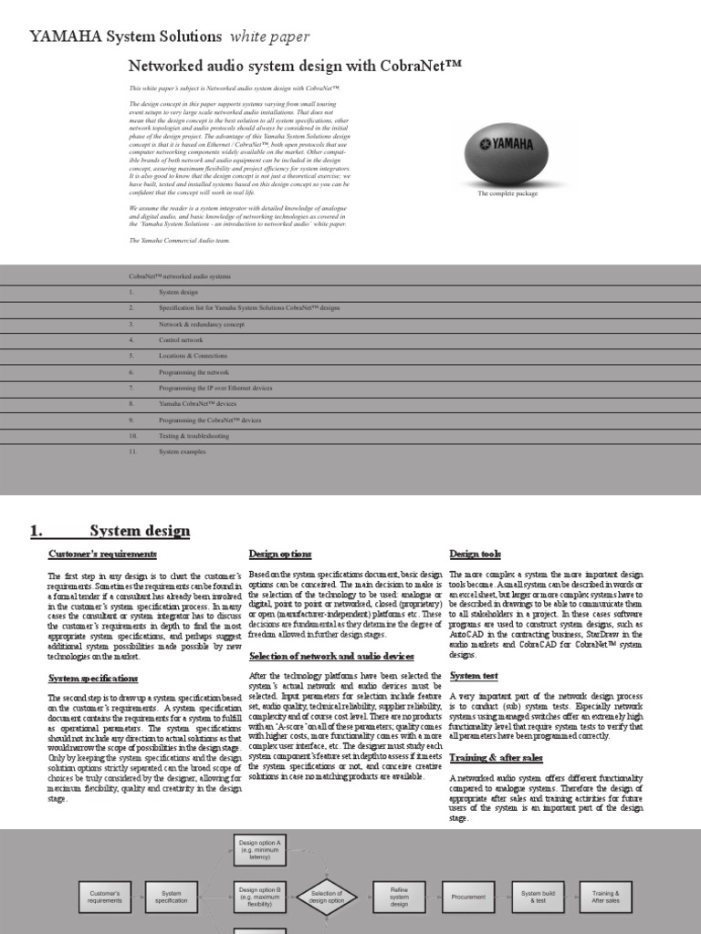 YamahaWP - Networked Audio System Design With CobraNet 012607 | PDF ...