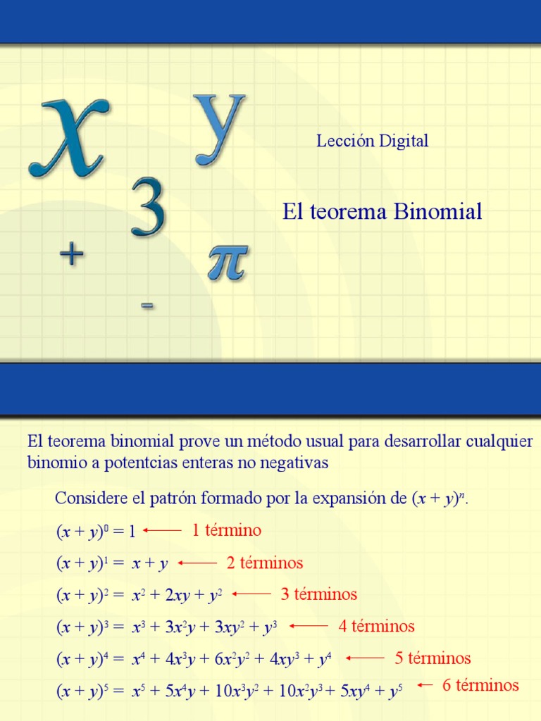 Clase 3 Binomial_theoremt | PDF | Análisis matemático | Conceptos matemáticos