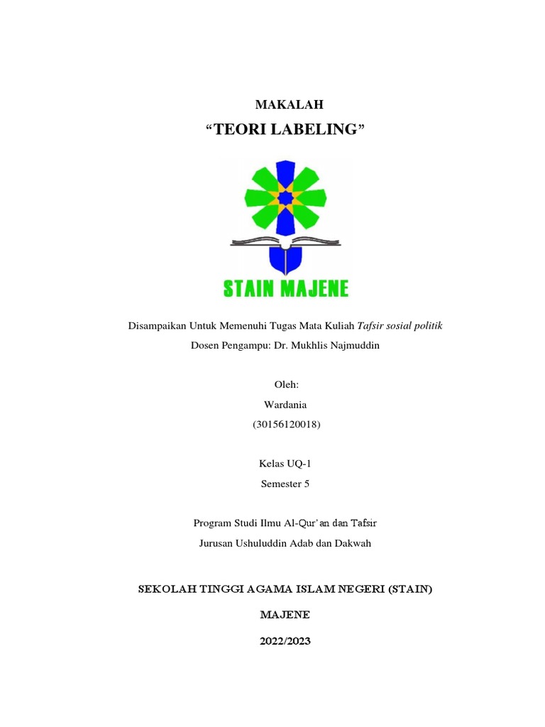 Teori Labeling dalam Tafsir Sosial Politik | PDF | Kajian Bahasa Asing ...