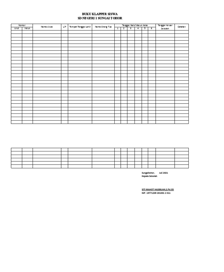 Buku Klapper Siswa SD | PDF