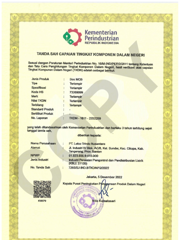 TKDN MCB Box | PDF