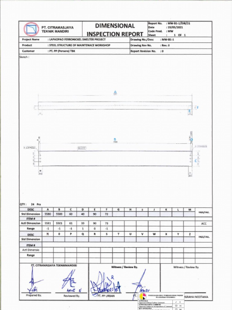 2.a. Dimensional Inspection Report 1 | PDF