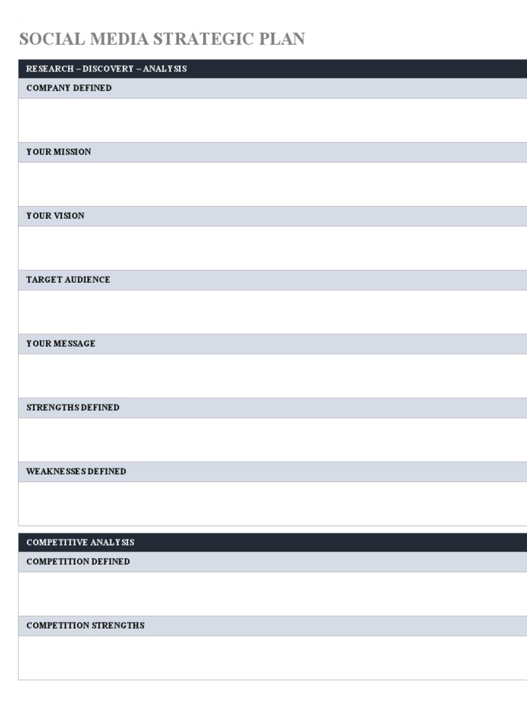 IC Social Media Strategic Plan Template 11015 | PDF | Social Science