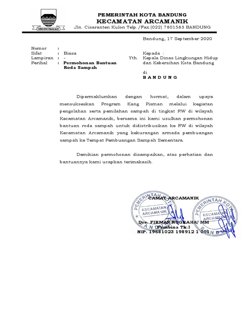 Surat Permohonan Roda | PDF