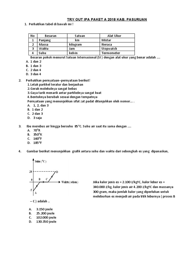 Try Out Ipa Paket A 2018 | PDF