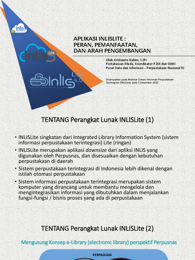 Peran Pemanfaatan Dan Arah Pengembangan Inlislite - Aristianto 2 | PDF