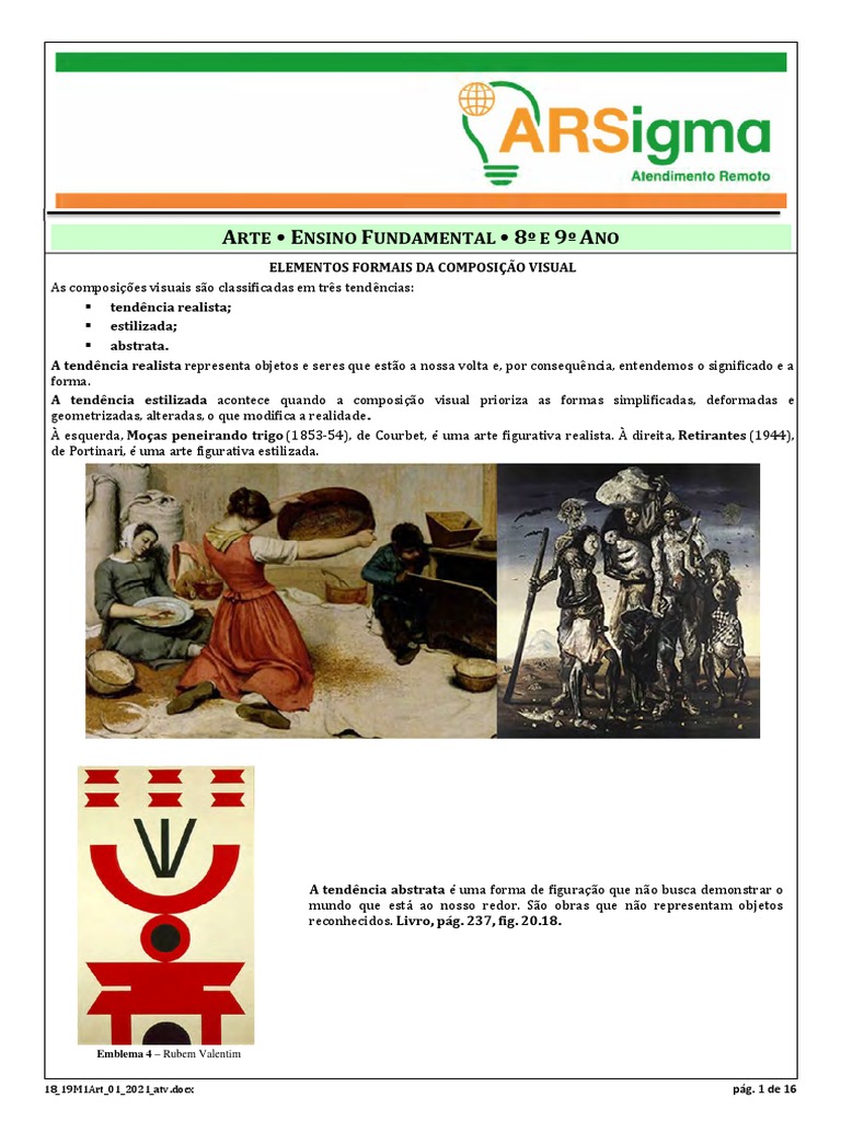 18 19M1Art 01 2021 Atv3 | PDF | Cor | Perspectiva (gráficos)