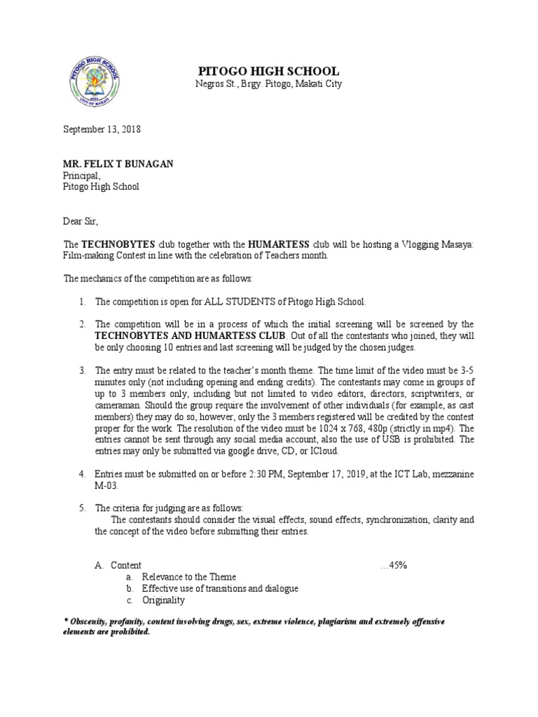 Vlogging Contest for Teachers Month | PDF | Communication