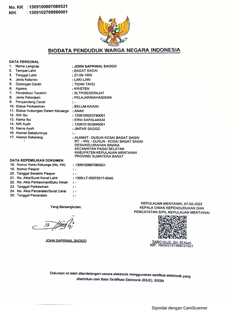 Surat Domisili Capil | PDF