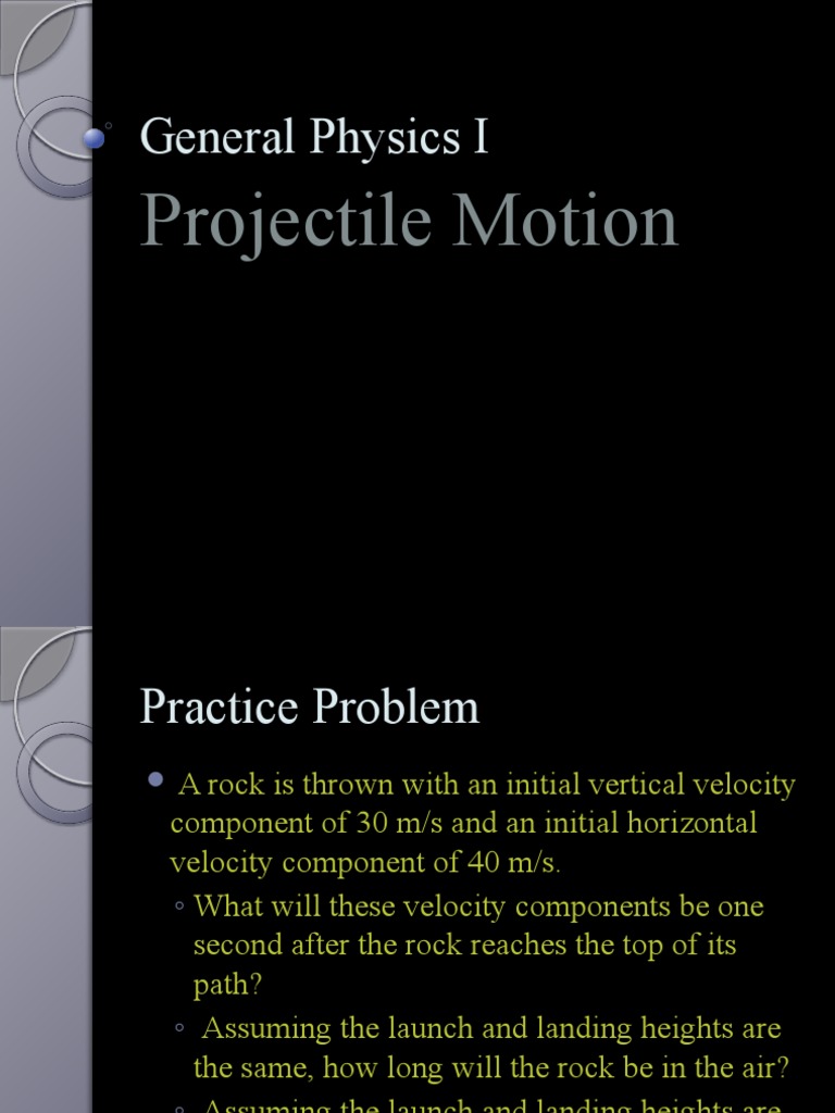 Projectile Motion Practice Problems | PDF | Technology & Engineering