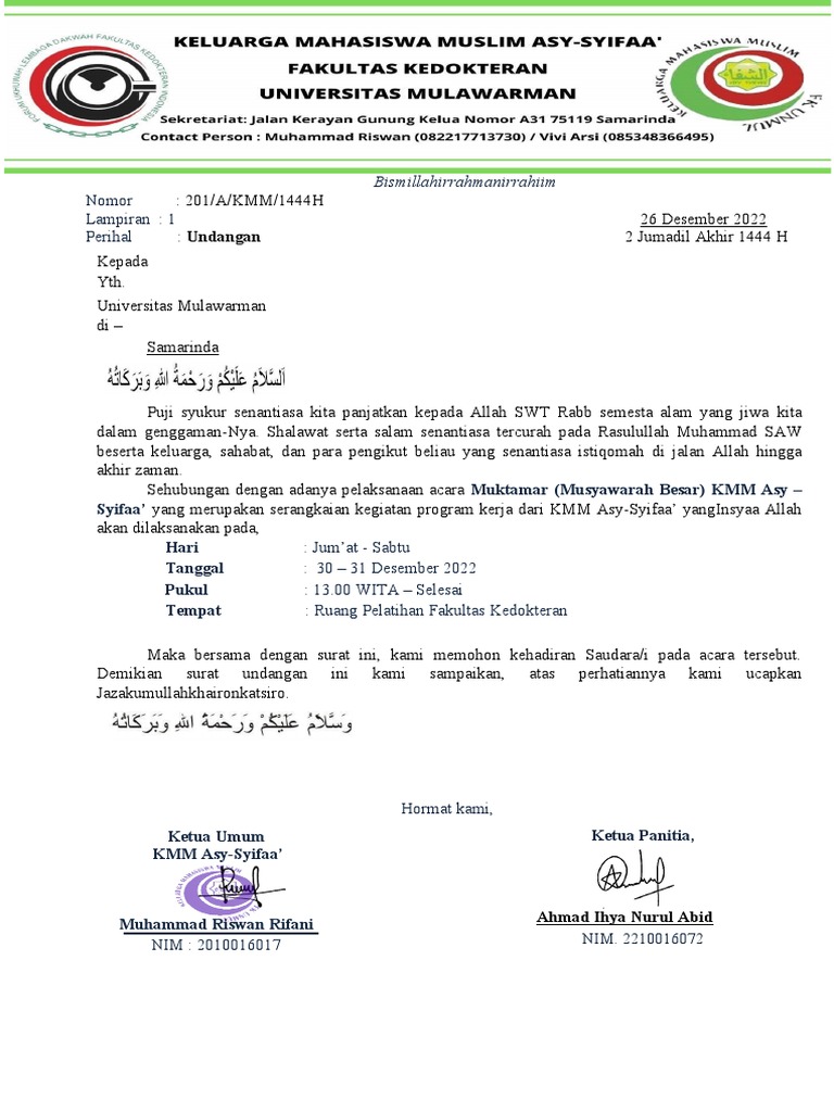 Surat Undangan Ketua Bem | PDF Surat Undangan Ketua Bem | PDF