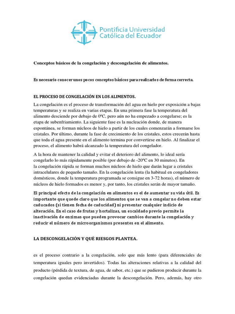 Conceptos de congelación de alimentos | PDF | Alimentos | Agua