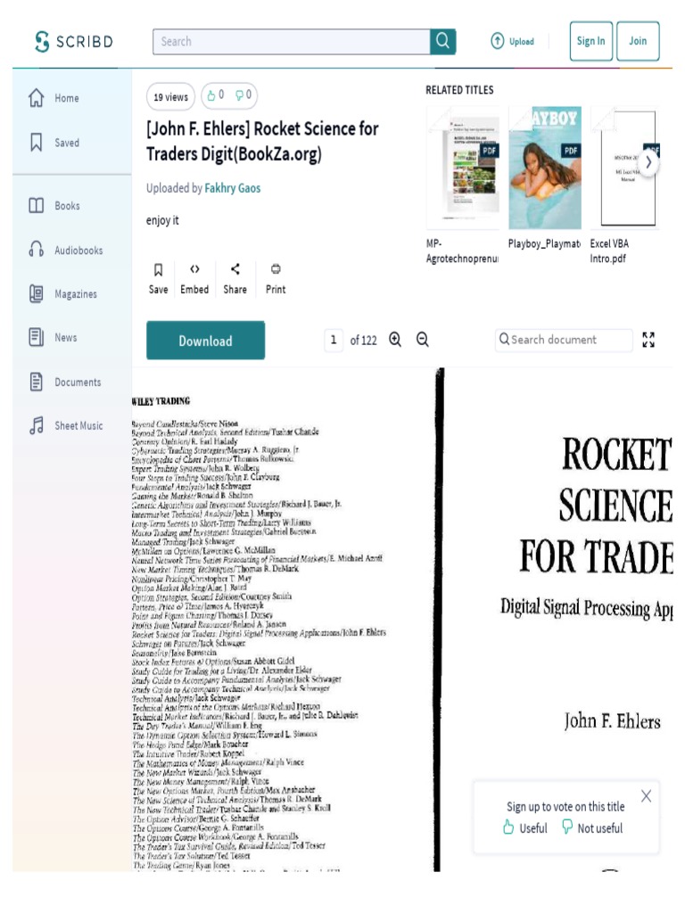 Qdoc - Tips John F Ehlers Rocket Science For Traders Digitbook | PDF ...