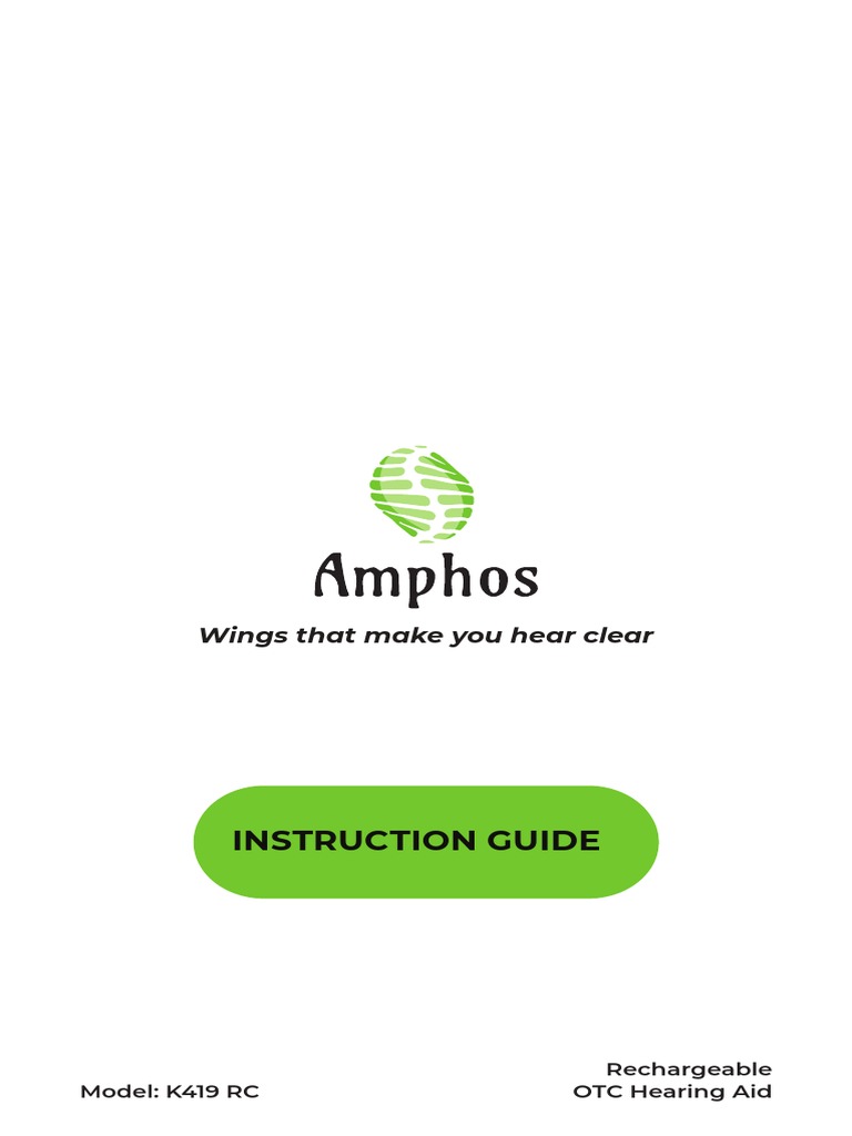 Amphos Cello Instruction Guide | PDF | Hearing Aid | Battery Charger