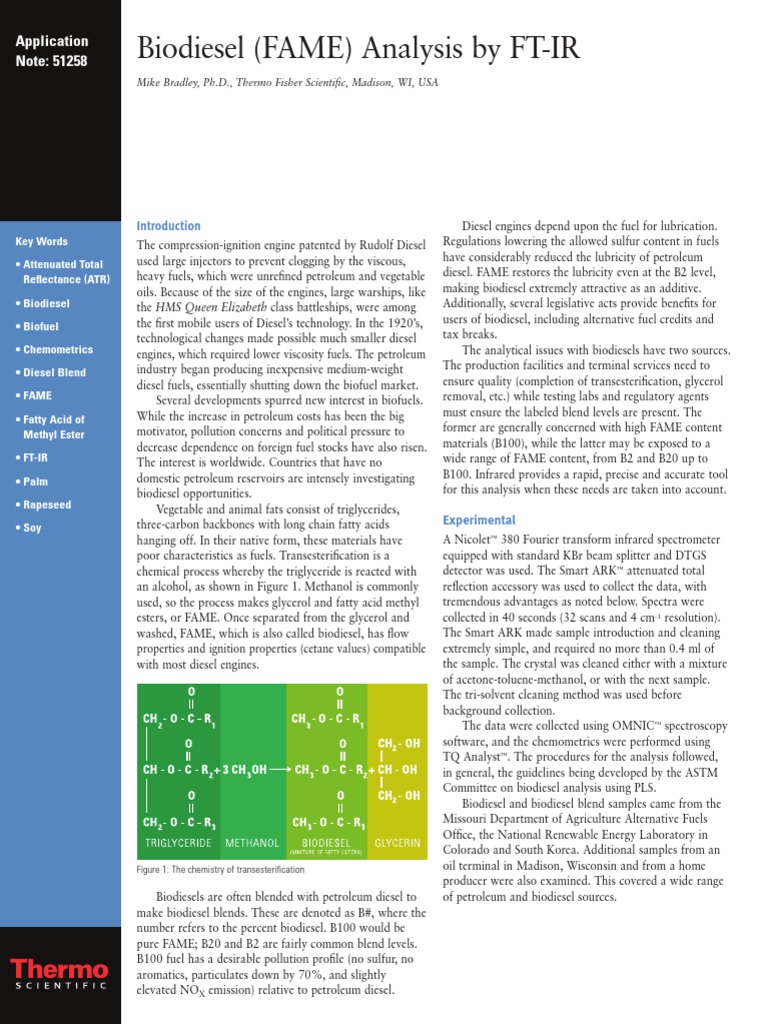 FAME Analysis by FT IR | PDF | Biodiesel | Diesel Fuel