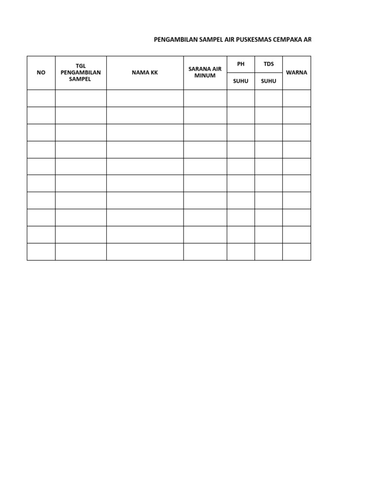 Form Pengambilan Sampel Air | PDF