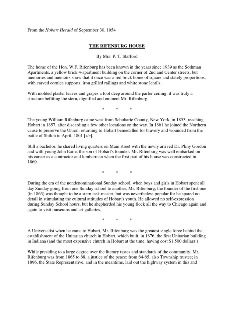 1954 Rifenburg Article | PDF | History