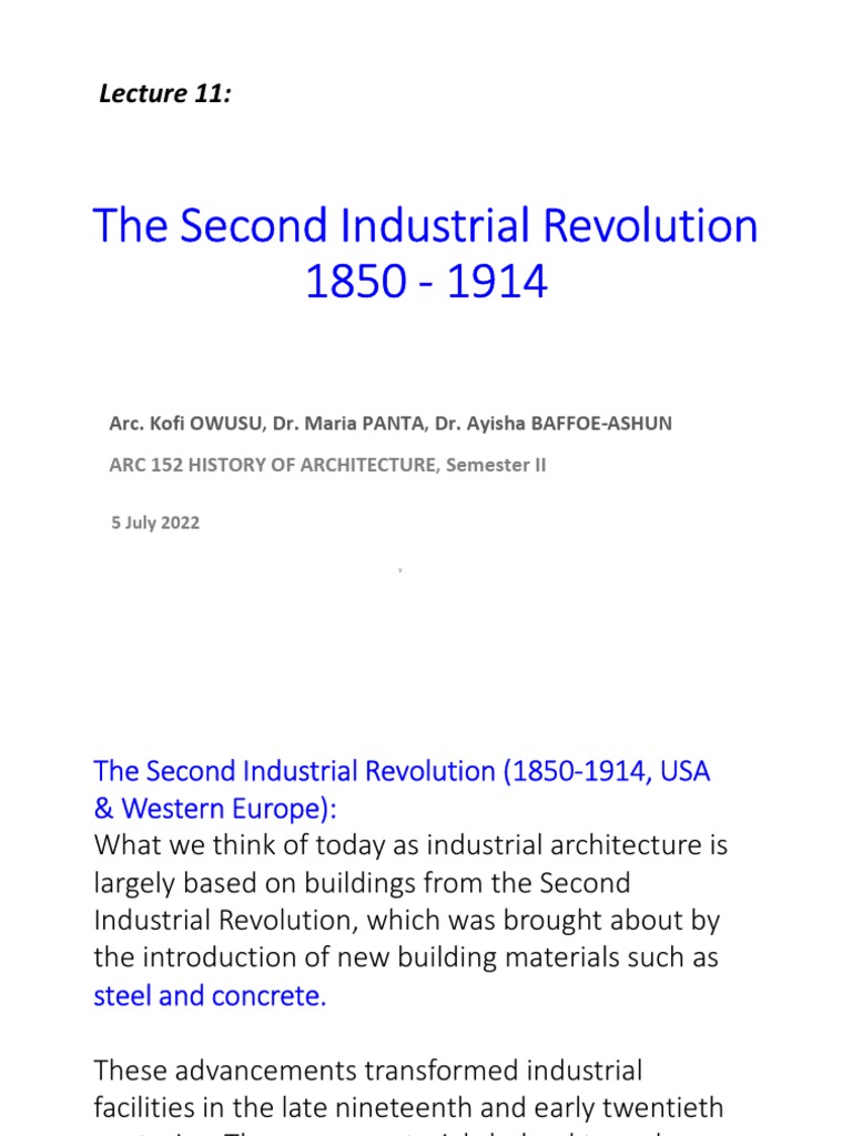 The Second Industrial Revolution 1850 - 1914 - 5 JULY 2022 | PDF ...
