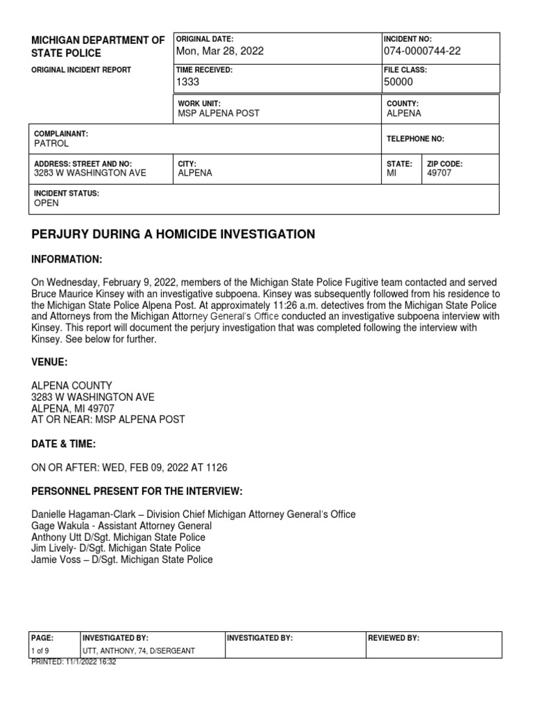 Homicide Perjury Investigation | PDF | Arrest Warrant | Arrest
