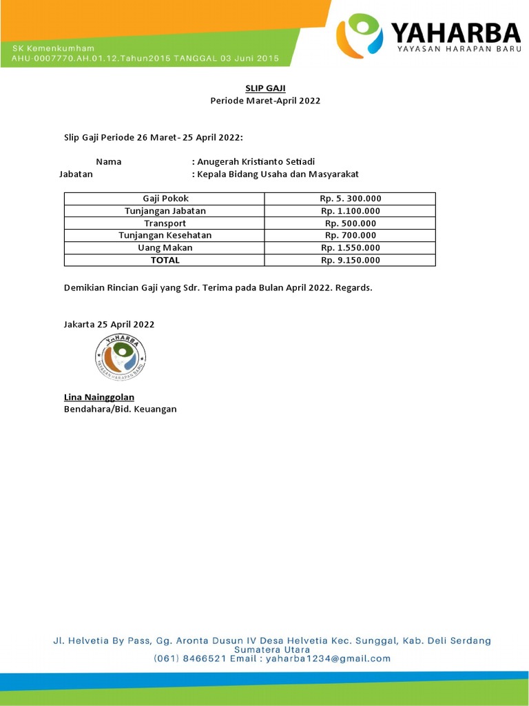 Slip Gaji Dan SK Kris | PDF