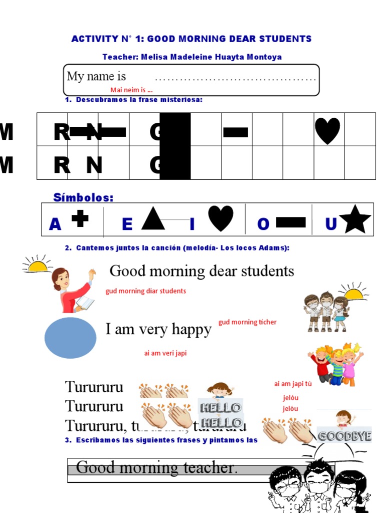 Activity 1 - Good Morning | PDF