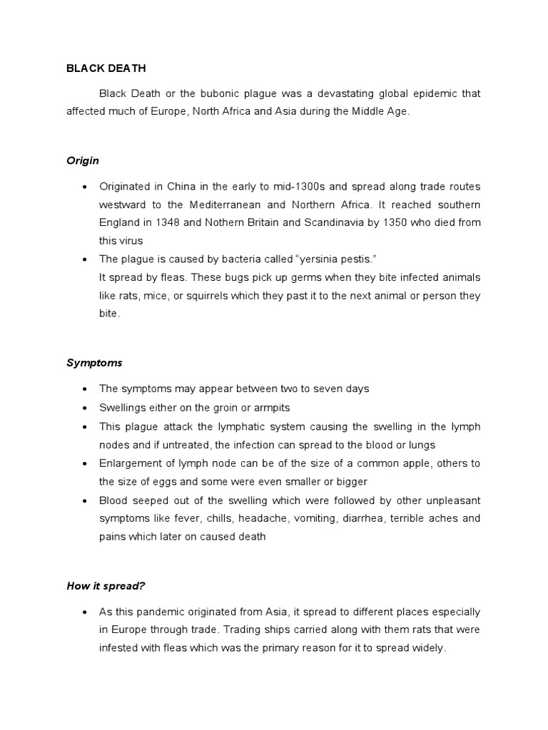 Black Death | PDF | Medicine | Public Health