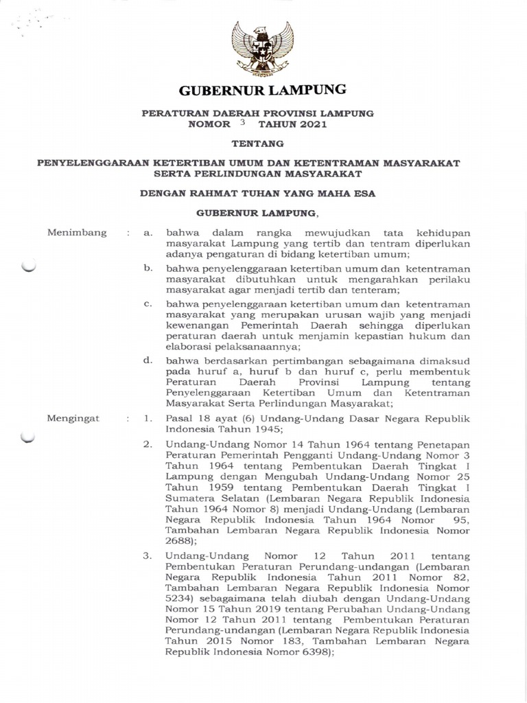 Penyelenggaraan Ketertiban Umum Dan Ketentraman Masyarakat Serta ...