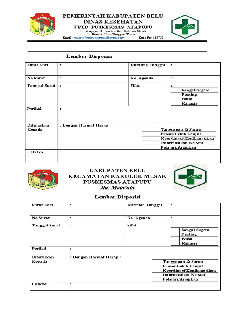 Lembaran Disposisi | PDF