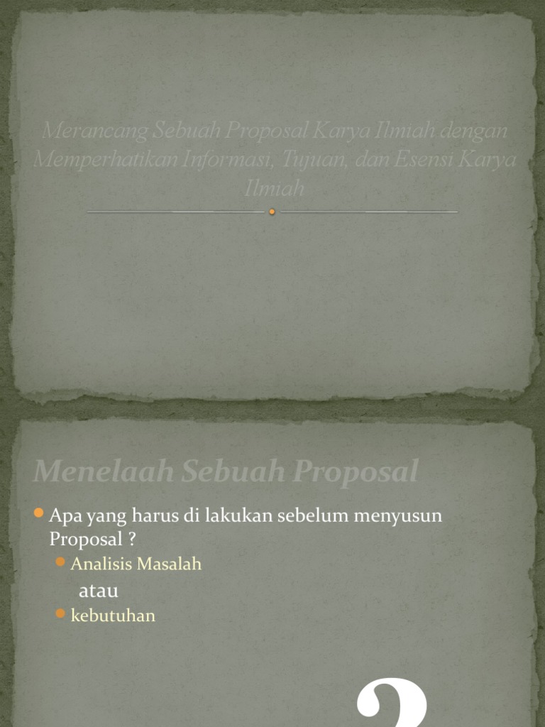 Panduan Menyusun Proposal Karya Ilmiah | PDF