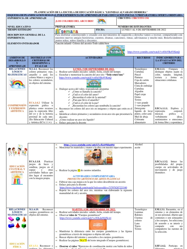 2 Semana 17 Los Colores Del Arco Iris Preparatoria | PDF | Dibujo ...