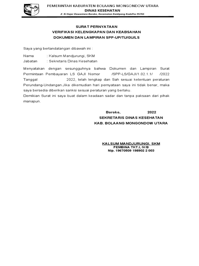 Surat Keabsahan | PDF