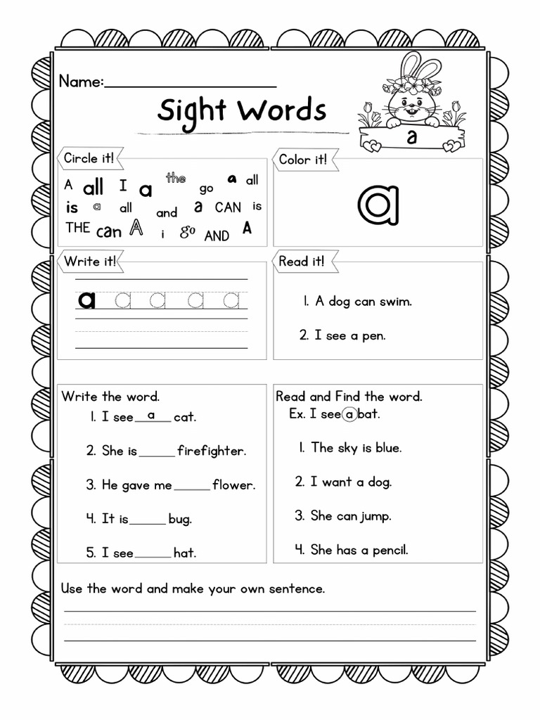 Sight Word A | PDF