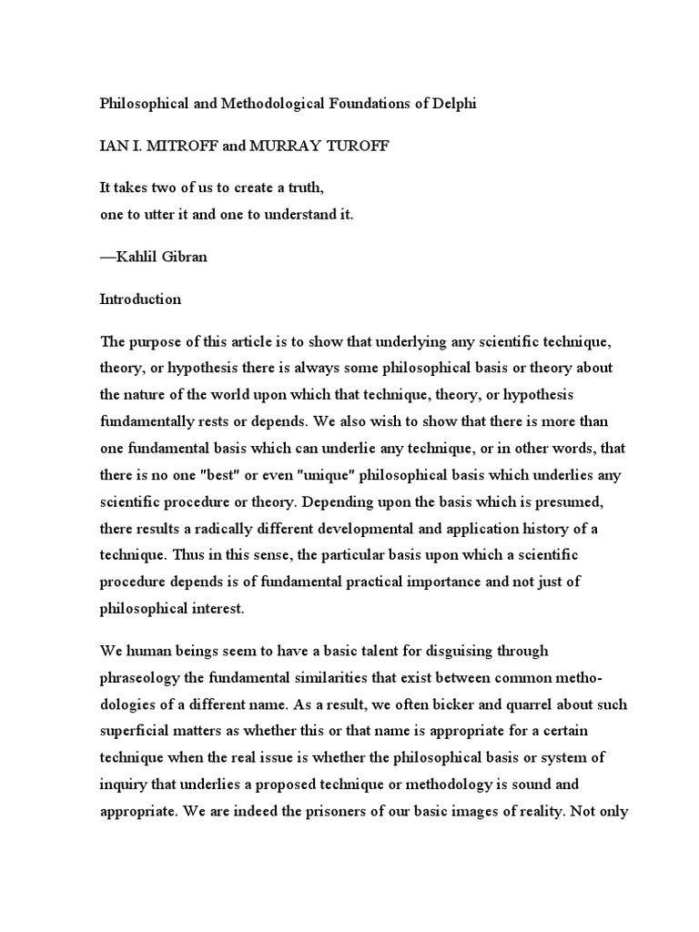 The Delphi Method | PDF | Conceptual Model | Theory