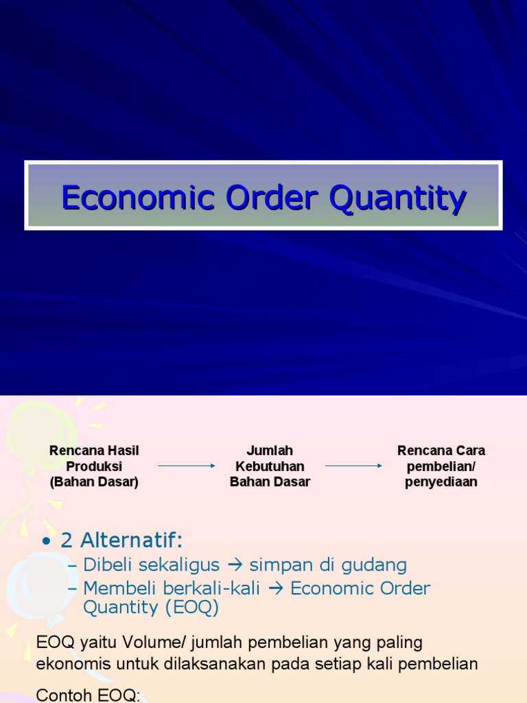 Model dan Contoh Economic Order Quantity | PDF | Pengelolaan Keuangan ...